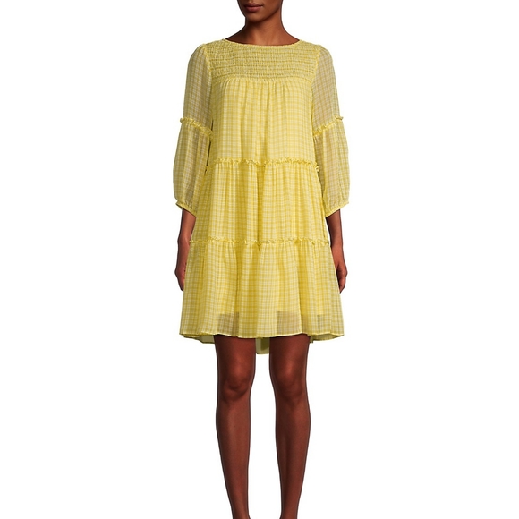 Gabby Skye | Dresses | Gabby Skye Check Tiered Babydoll Dress | Poshmark